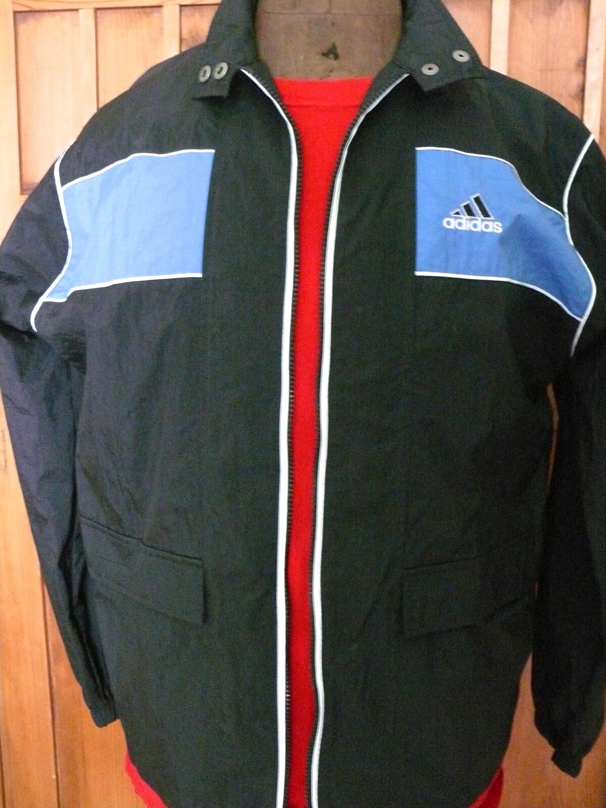 1980`s Adidas Nylon Jacket Black and Blue Timeless … - Gem