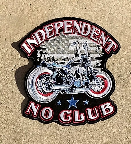 Motorcycle Rider Biker Independent No Club Large Iron-on Patch 12" | eBay