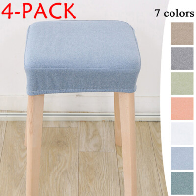 4X Square Stool Chair Cover Universal Household Stretch Wood Stool ...