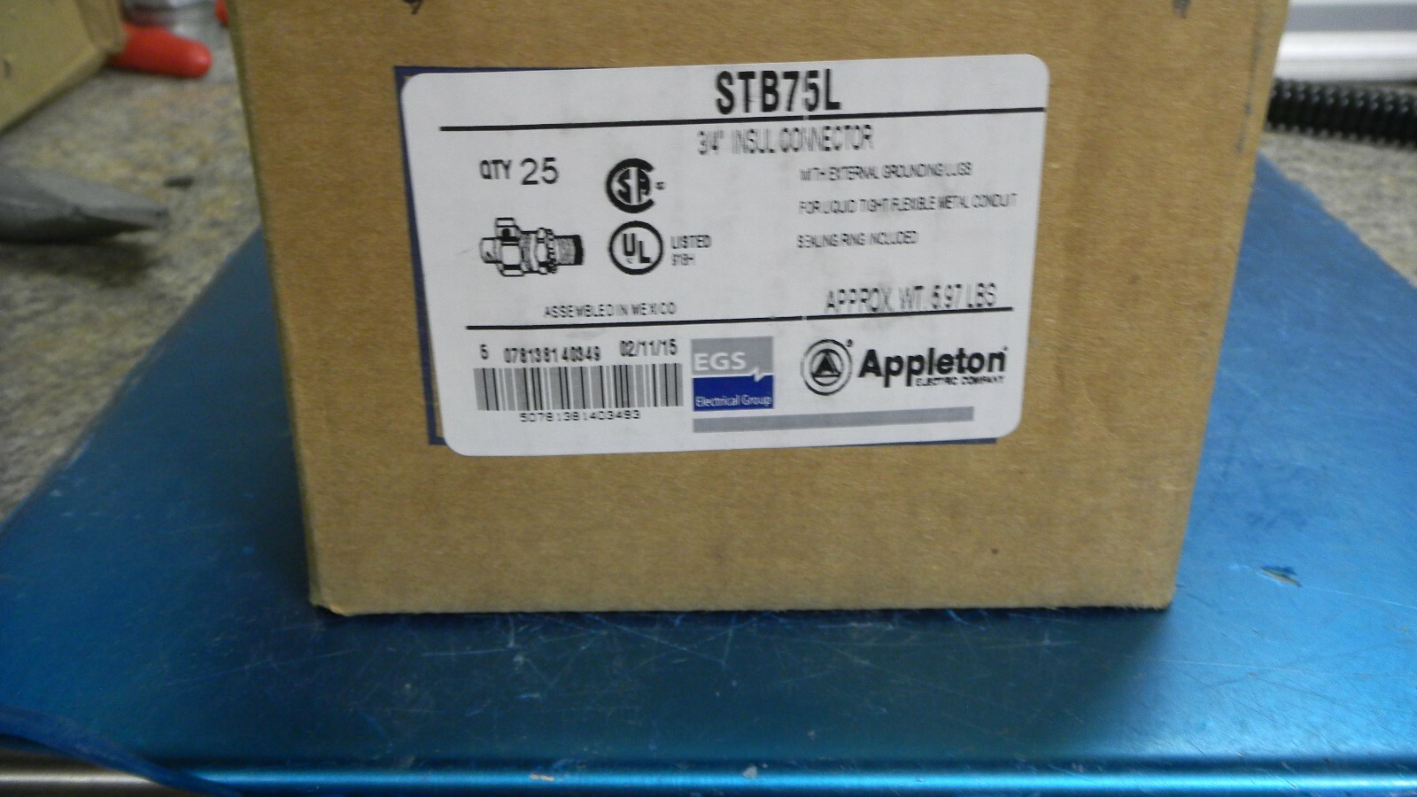 Appleton STB 75L 3/4" Straight Liquidtight Conduit Connector, W/ Ext ...