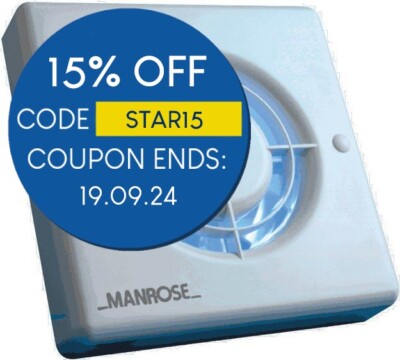 Manrose 100mm Standard Bathroom Extractor Fan With Adjustable Timer ...