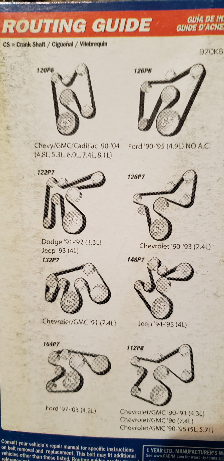 Serpentine Belt-Base Cadna 970K6 for sale online | eBay