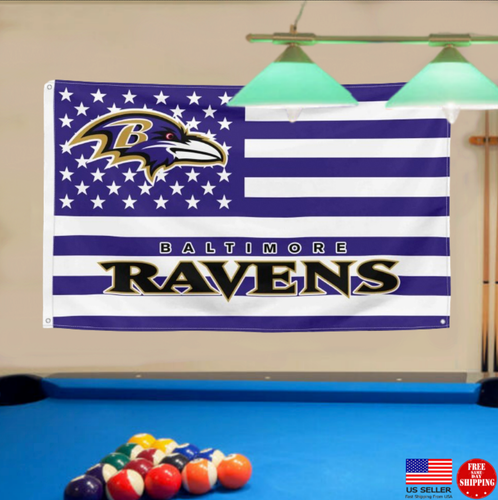 Baltimore Ravens Football Fans 3x5 American Flag Gift Banner Man Cave ...