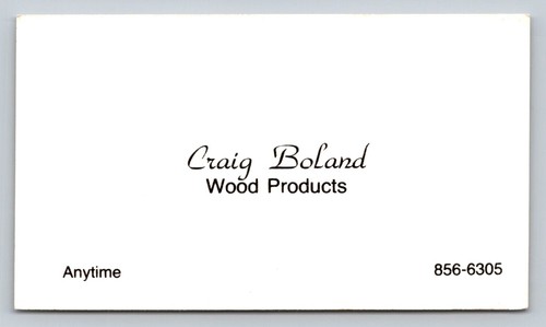 1970s 1980s Business Card Craig Boland Wood Products Florida Vtg | eBay
