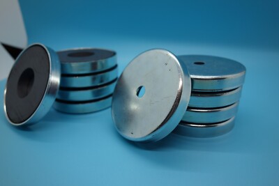 66mm Large Strong Round Pot Magnet Disc Disk Through Hole Mounting Bolt ...
