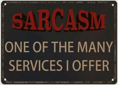SARCASM SERVICE OFFER Retro/ Vintage Tin Metal Sign Man Cave, Wall Home ...