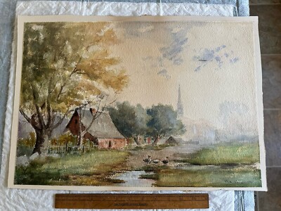 Antique Dated 1891 Wilbur H Lancil Watercolor Painting Magnificent ...