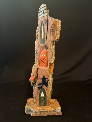 Vtg Jim & Jane Moore Colorado Folk Art Wood Carved Haunted House ...