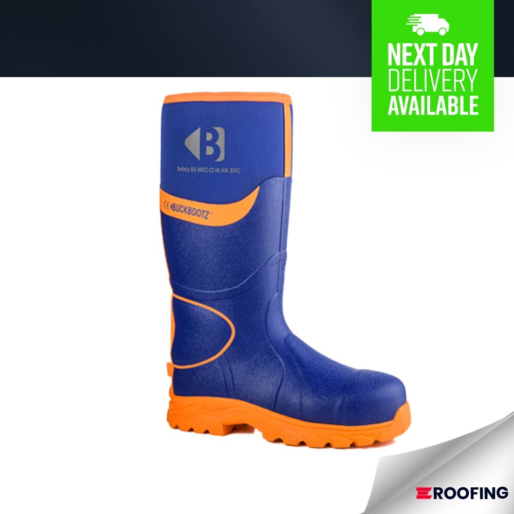 BBZ8000 Buckbootz Blue/Orange Hi-Vis Safety Wellington Boot/Wellies ...