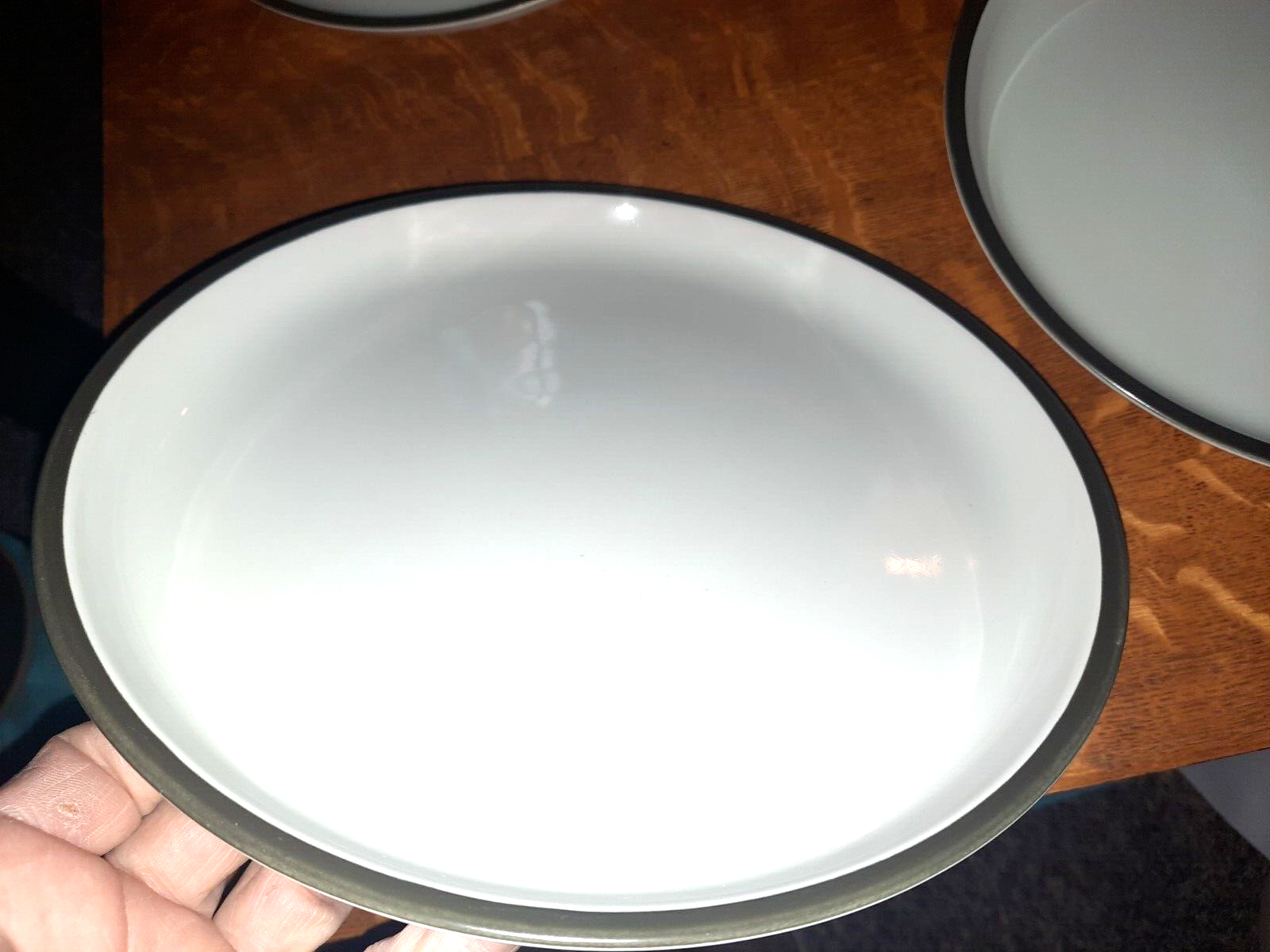 Set of 4 Dinner Plates, Denby Summit, Dark Olive / Brownish Rim | eBay