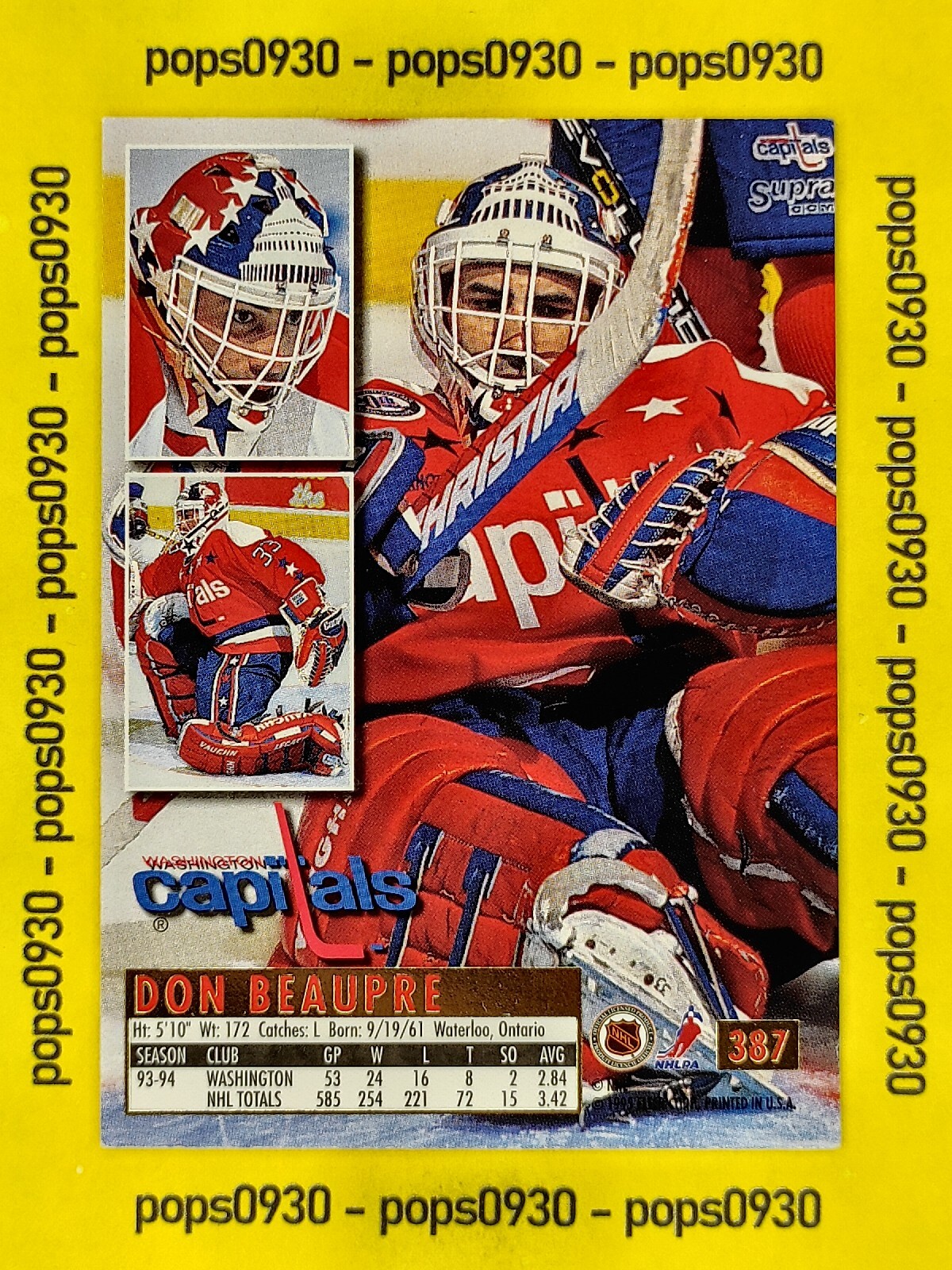 Don Beaupre, Washington Capitals, 1995, Fleer Ultra, #387 | eBay.de