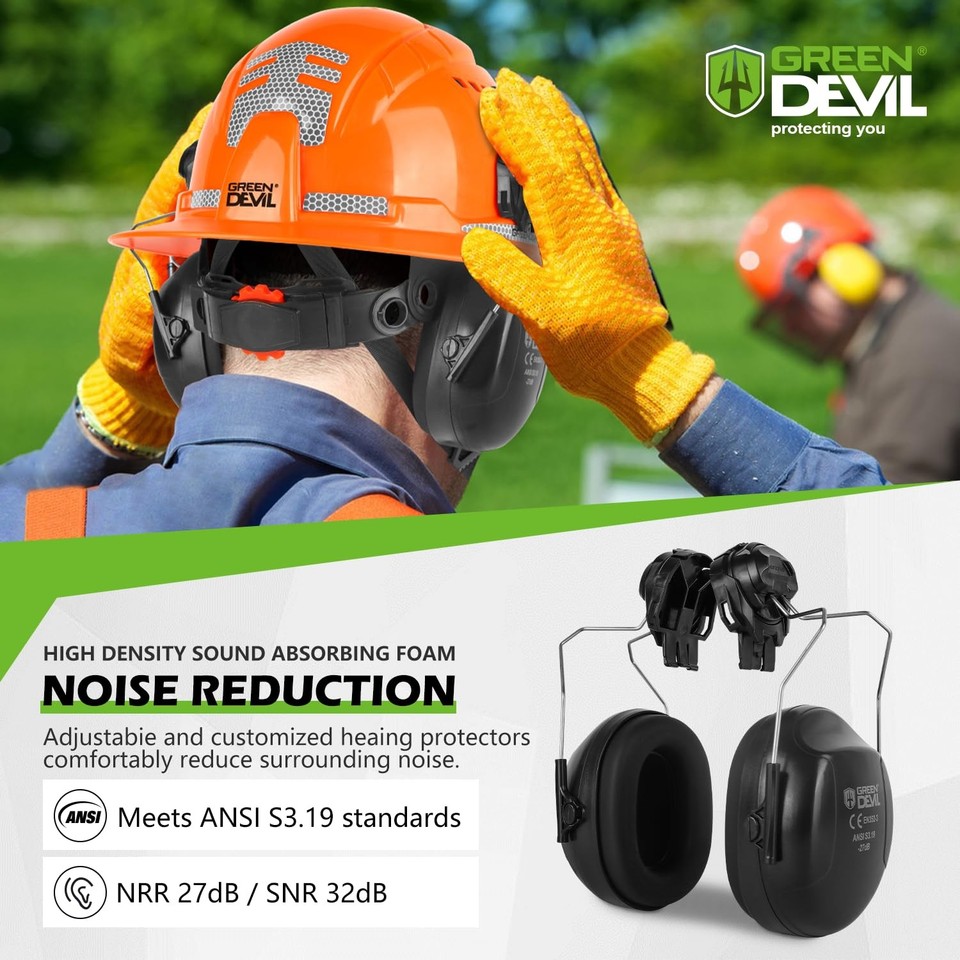 GREEN DEVIL Industrial Chainsaw Helmet w/ Face Shield, Visor & Ear ...