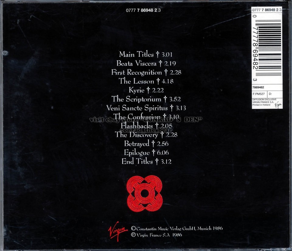 James Horner "THE NAME OF THE ROSE" score France CD out of print | eBay