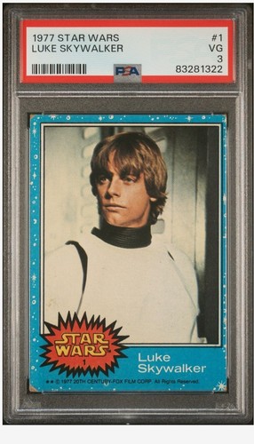 1977 Topps Star Wars #1 Luke Skywalker RC Rookie PSA 3 VG Series 1 | No ...