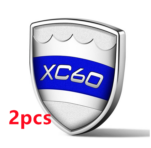 2PCS For VOLVO XC60 Boot Rear Trunk Side Emblem Sticker Decal Metal ...
