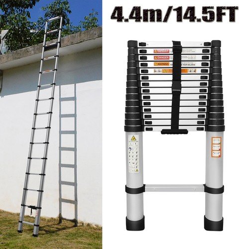Aluminium Folding Telescopic 15 Step Ladder Multi-Purpose Extendable ...