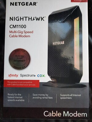 NETGEAR Nighthawk CM1100 DOCSIS 3.1 Multi-Gig Cable Modem W OEM POWER ...