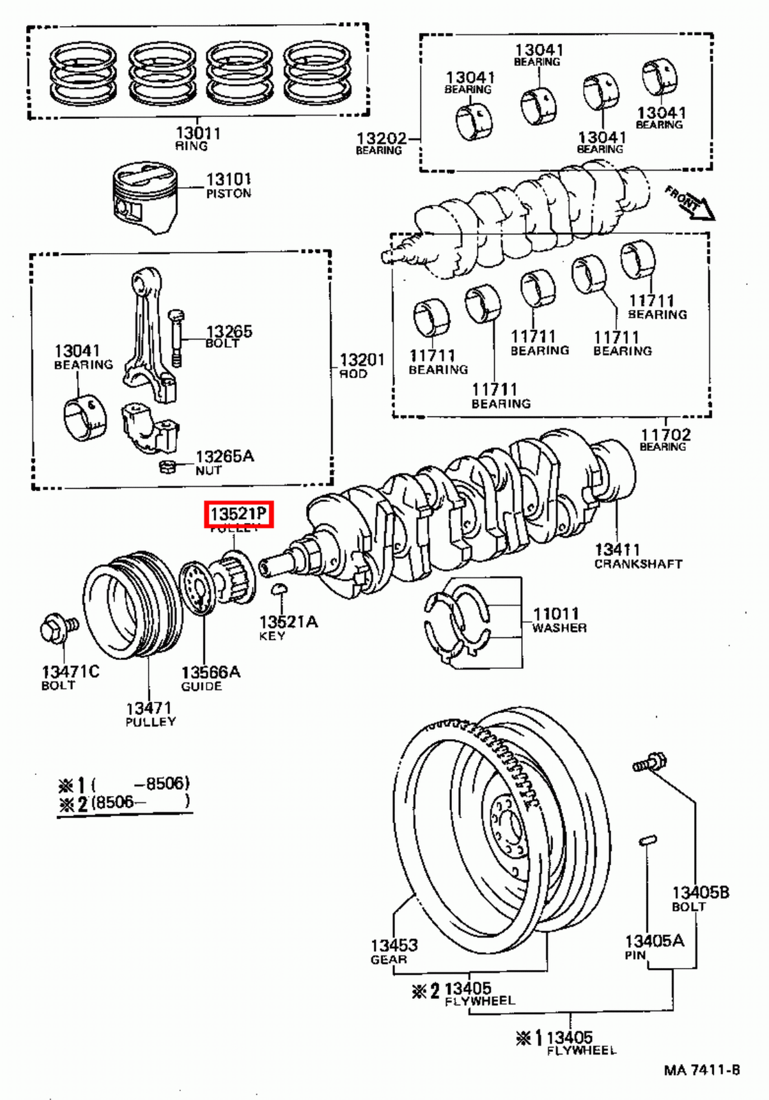 Genuine MR2 AW11 4AG 4AGE 4AGZE Crankshaft Timing Gear Sprocket Pulley ...