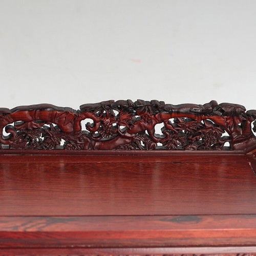 Chinese Rosewood Carved Miniature Display Arhat Bed Altar Model Decor ...