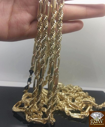 Real 10k Yellow Gold Milano Rope Chain Necklace 5mm 22 inch Free ...