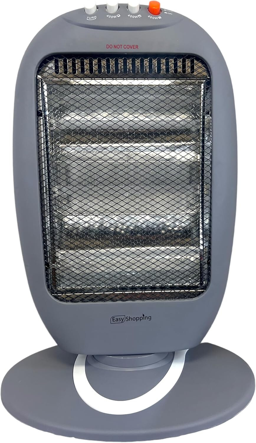 Halogen Heater 3 Bar Electric Heater with Adjustable 1200W Heat ...