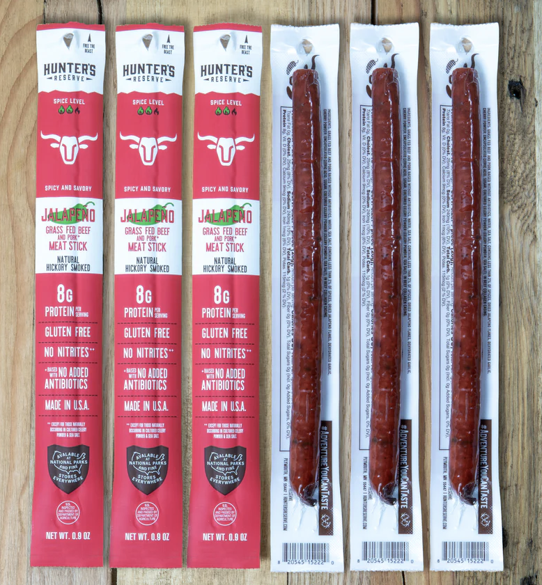 Hunter’s Reserve BEEF JALAPENO .9oz Trail Stick 6 PC EXOTIC MEAT STICK ...
