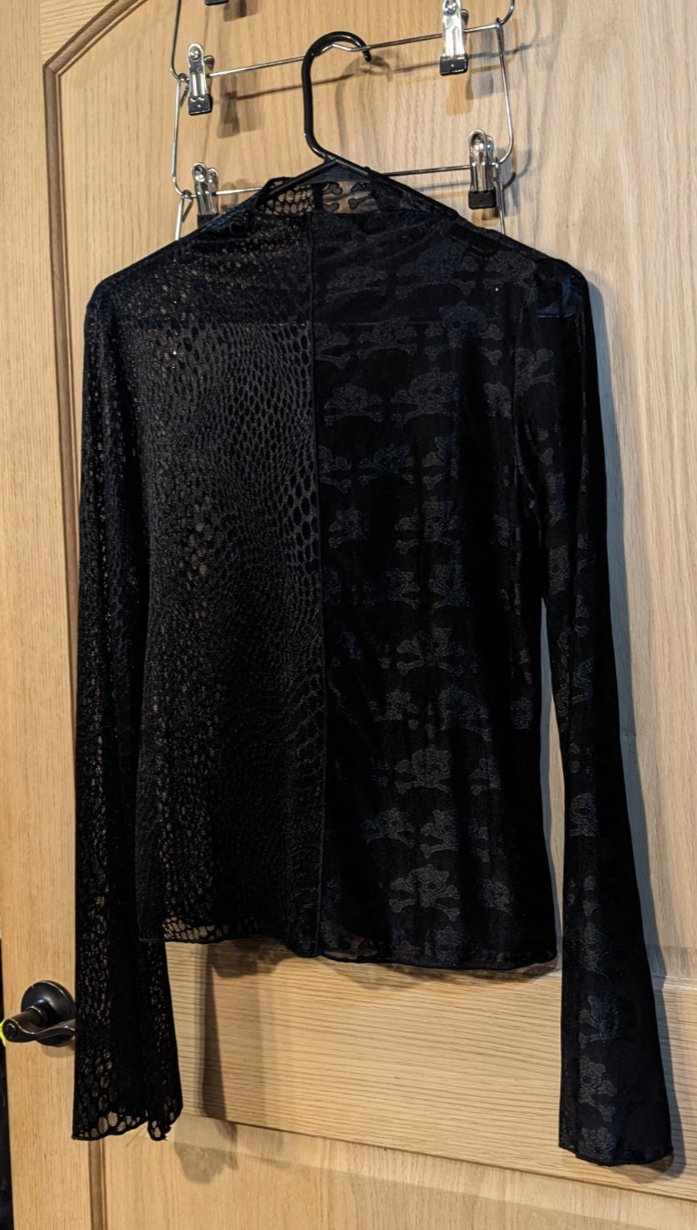 Punk Rave xl-2x Skulls and snake print mesh top Like New | eBay