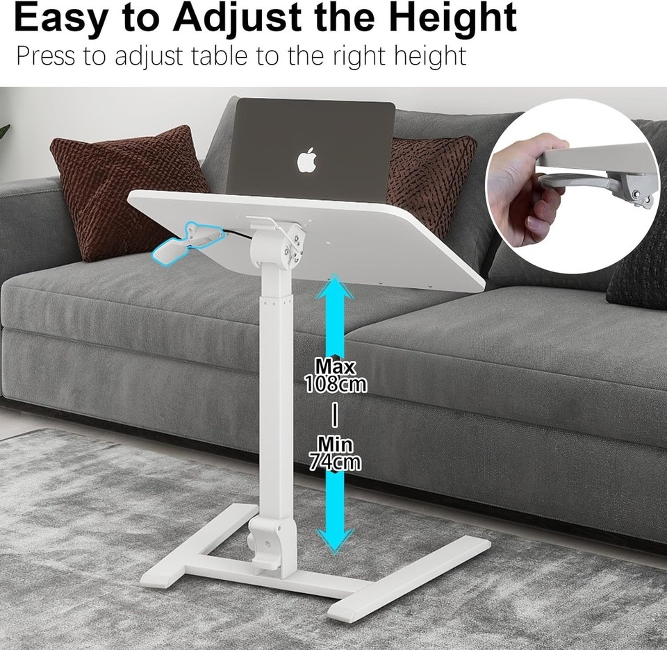 Small Standing Foldable Laptop Table with Stoppers Adjustable Tiltable ...