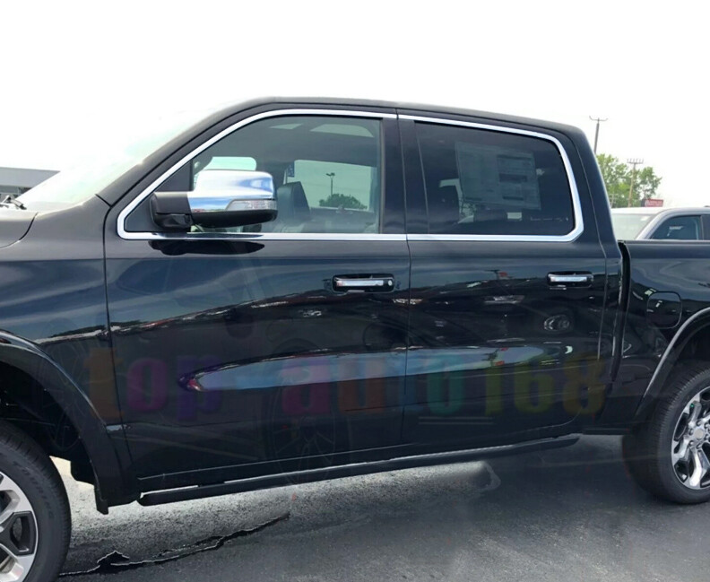 Stainless steel Chrome Car Window Strip Cover Trim For RAM 1500 TRX ...
