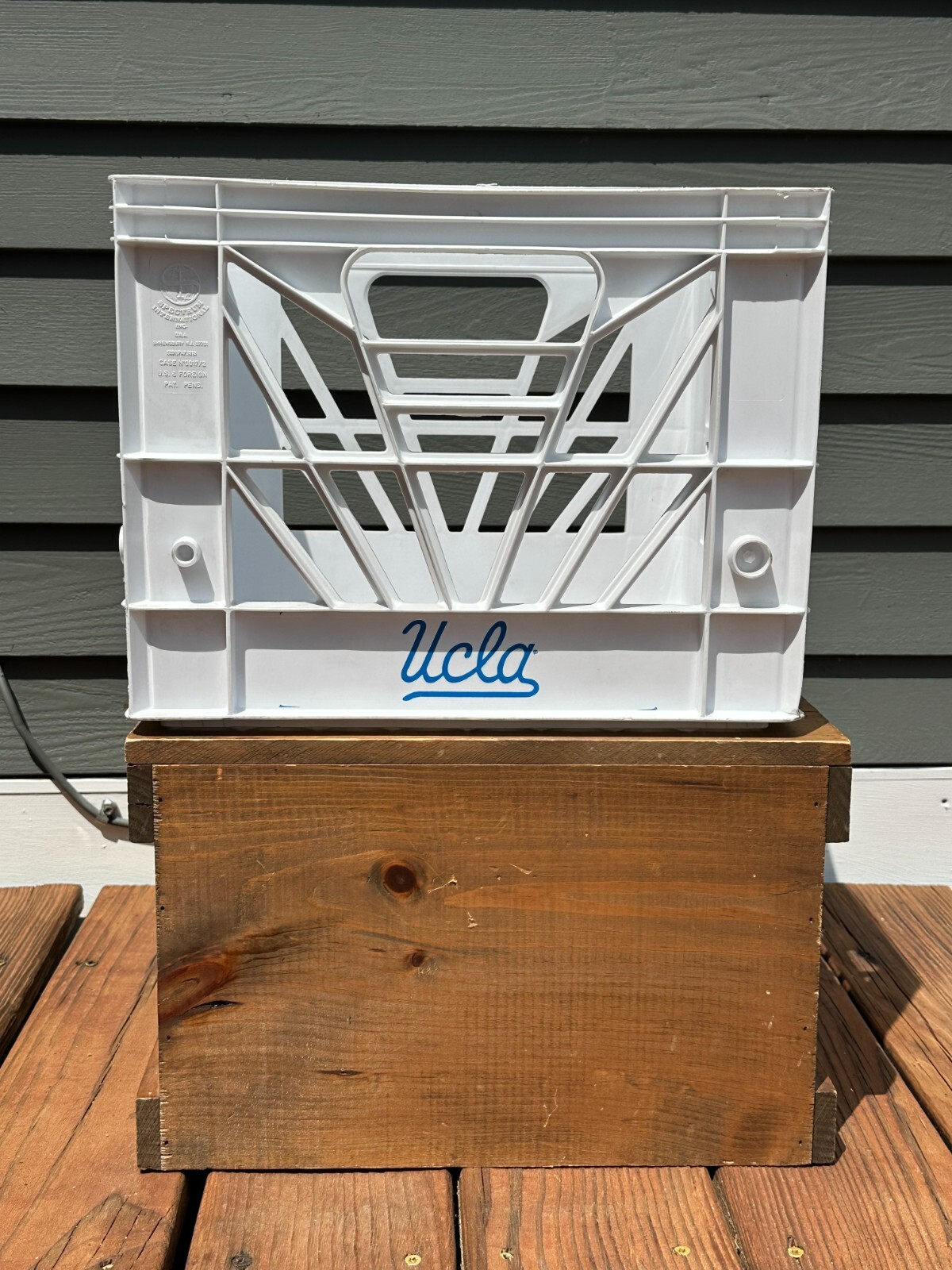 Vtg UCLA White Plastic Milk Crate by Spectrum International RARE No ...