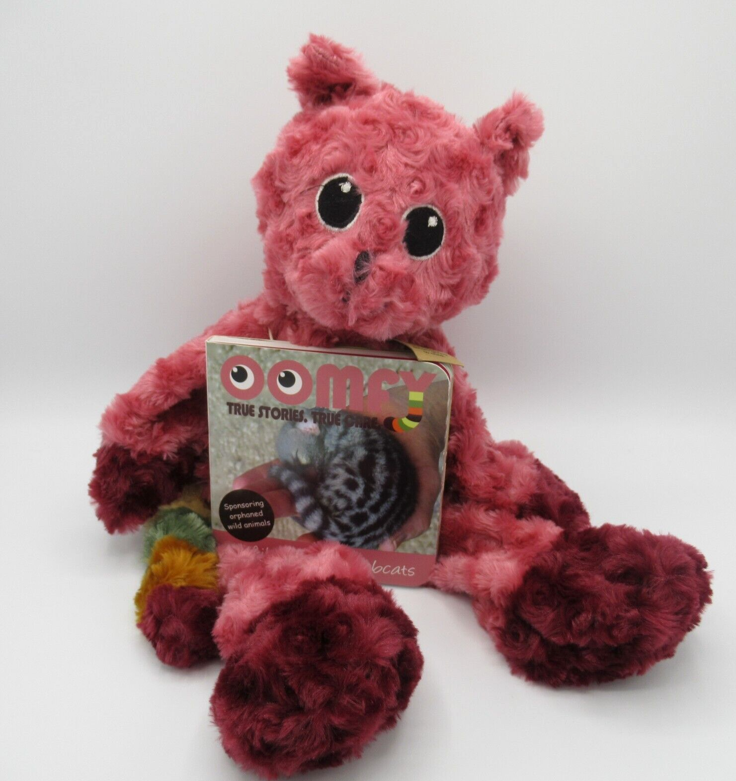 OOMFY PLUSH GENET Pink Wild Cat Ringed Tail 19" Stuffed w/ True Stories ...