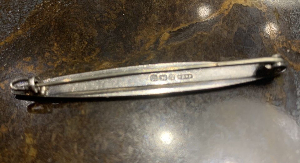 j aitkin & son 1911 silver guilloche enamel brooch JA&S Birmingham ...