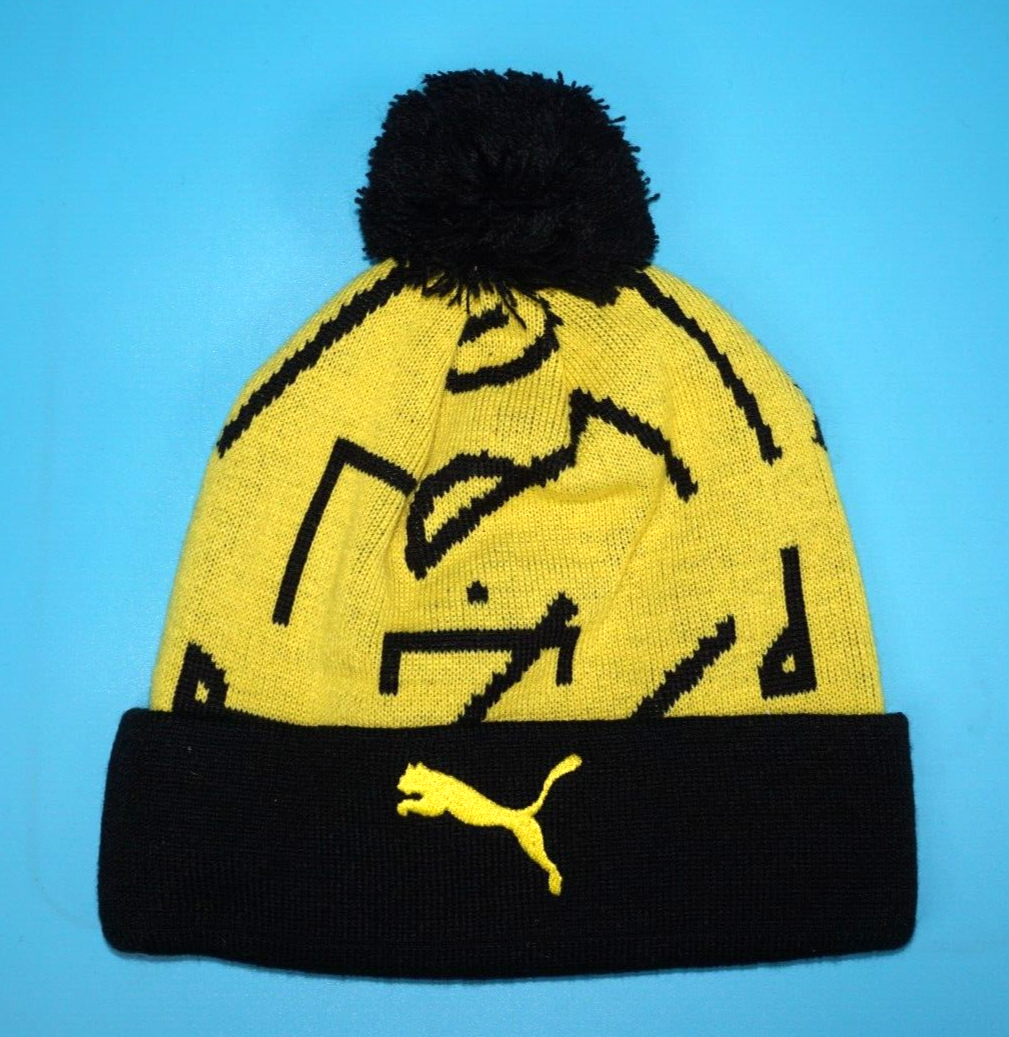 PUMA Official Mens BVB Borussia Dortmund DNA Football Pompom Beanie Hat ...