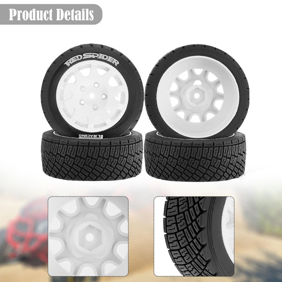 4Pcs RC Rally Wheels RC Vehicle RC Rally Car Model RC Tires Replacement ...