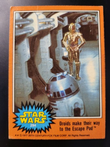 1977 Topps Star Wars Series 5 Orange Card #294 Droids Way Escape Pod ...