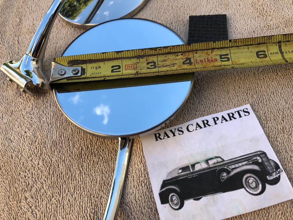 37-39-48-54 4" Round Vintage Style Right and Left Side View Mirrors Set ...