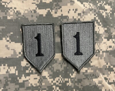 US Army 1st Infantry Division Patches (2) UCP w/ Hook Gray ACU | eBay