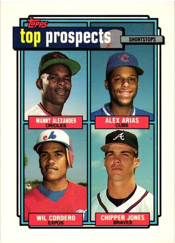 1992 Topps 551 Top Prospects Shortstops Alexander Arias Cordero Chipper ...