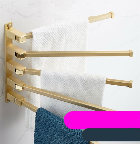 Brushed Gold Five Layers Towel Rack Towel Bar Bathroom Hardware ...