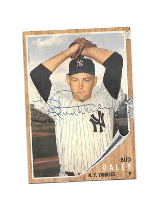 1962 Topps # 376 Bud Daley Card Autograph / Signed New York Yankees | eBay