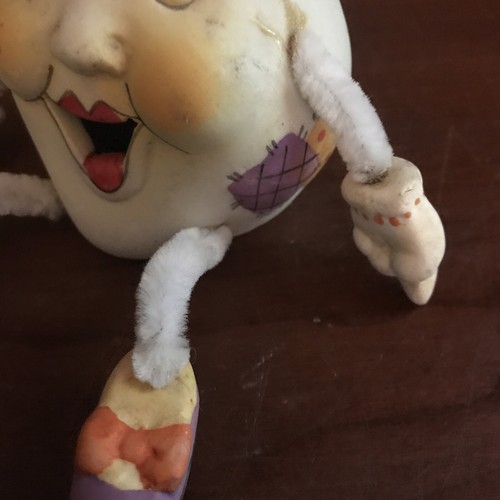 Rare Vintage Ceramic Female Humpty Dumpty with pipe cleaner arms and ...