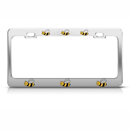 License Plate Frame Bumble Bee Animal Car Accessories Stainless Steel ...