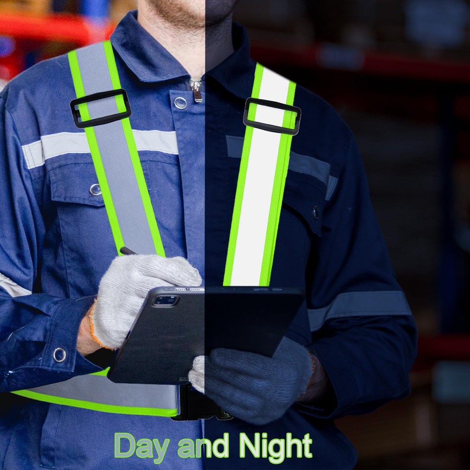 Reflective Vests - Safety High Visibility Straps, Adjustable & Elastic ...