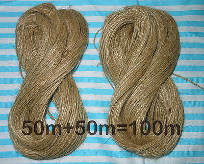 100m -200m Natural Thin Jute Twine Hessian Burlap Rustic String Wedding ...