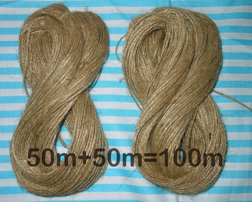 100m -200m Natural Thin Jute Twine Hessian Burlap Rustic String Wedding ...