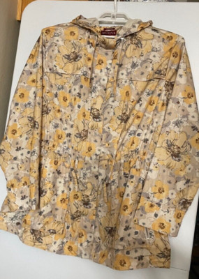 Womens Merona Water Wind Resistant Jacket With Hood Floral Plus Size 4 ...