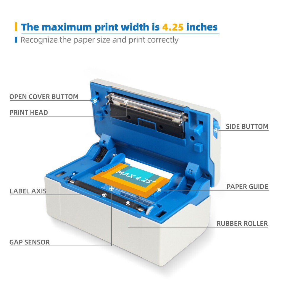 Shipping Label printer Direct Thermal Barcode Thermal Printer With 500 ...