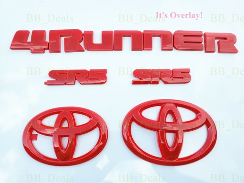 5PCS Overlay Gloss Red 4Runner SR5 Emblem Badge Fit For 2014-2022 ...