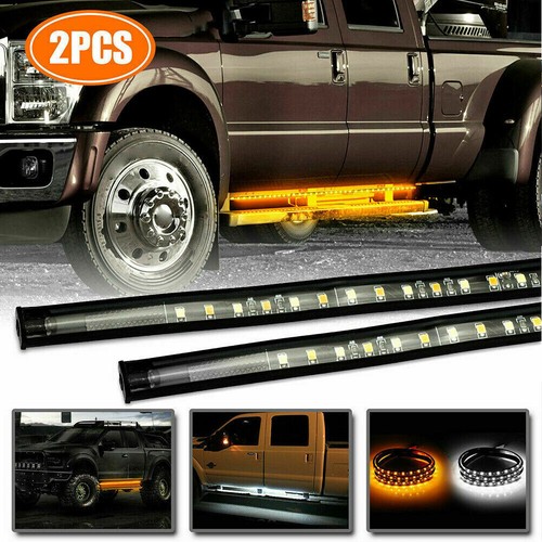 Dual 60" Board Running LED Lights Side Step Strip Bar Turn Signal Truck ...