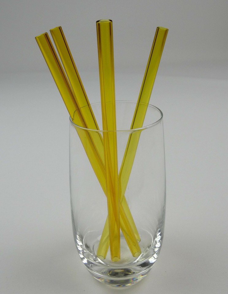 4x GLAS STROHHALME Glashalme Glastrinkhalme Glasstrohhalme Strohhalm ...